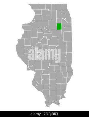 Map of Grundy in Illinois Stock Photo - Alamy