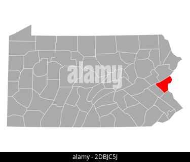 Map of Northampton in Pennsylvania Stock Photo - Alamy