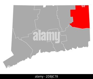 Map of Windham in Connecticut Stock Photo - Alamy