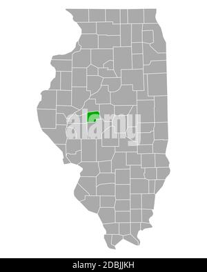 Map of Menard in Illinois Stock Photo - Alamy