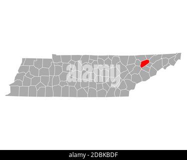 Map of Grainger in Tennessee Stock Photo - Alamy