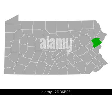 Map of Monroe in Pennsylvania Stock Photo - Alamy