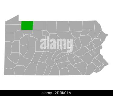 Map of Warren in Pennsylvania Stock Photo - Alamy