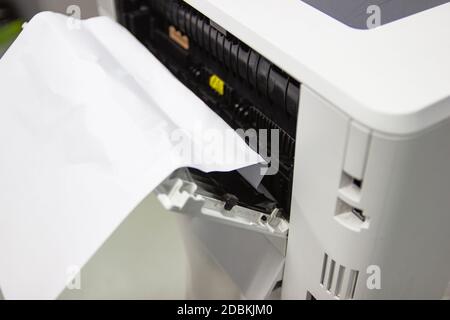 Paper A4 Stuck In Printer At Office, concept repair printer Stock Photo ...