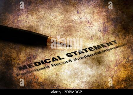 Medical statement grunge concept Stock Photo - Alamy