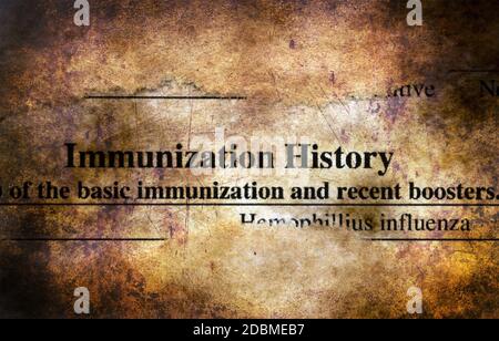 Immunization history form Stock Photo - Alamy
