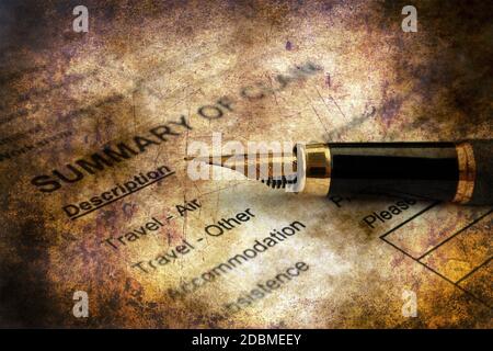 Summary of claim grunge concept Stock Photo - Alamy