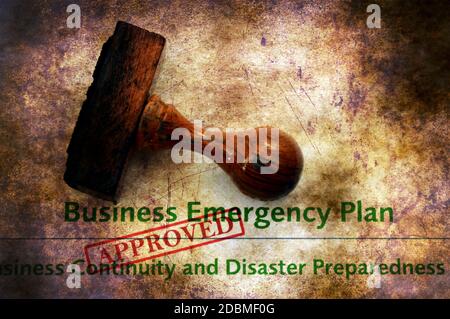 Business emergency plan grunge concept Stock Photo - Alamy