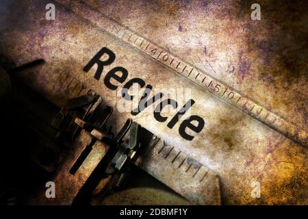 Recycle text on typewriter Stock Photo - Alamy
