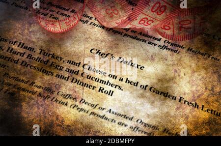 Chef's menu grunge concept Stock Photo - Alamy