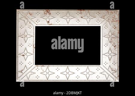 Old rusty frame isolated included clipping path Stock Photo - Alamy
