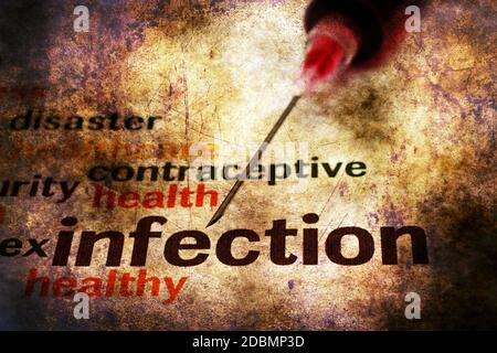 Syringe and aids infection grunge concept Stock Photo - Alamy