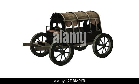 Ancient cart - isolated on a white background Stock Photo - Alamy