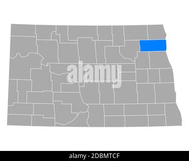 Map of Walsh in North Dakota Stock Photo - Alamy