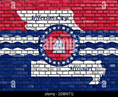 flag of Jefferson City painted on brick wall Stock Photo - Alamy