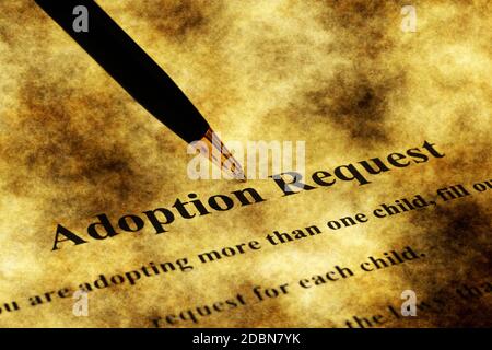 Adoption request grunge concept Stock Photo - Alamy