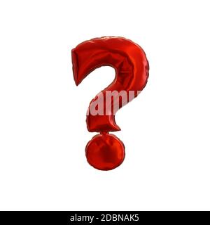 Red balloon question mark on a white background, 3d rendering Stock ...