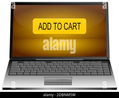 orange Add to cart Button on white backround - illustration Stock Photo ...