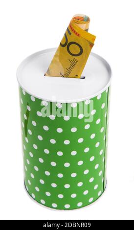 green money box with australian money Stock Photo - Alamy