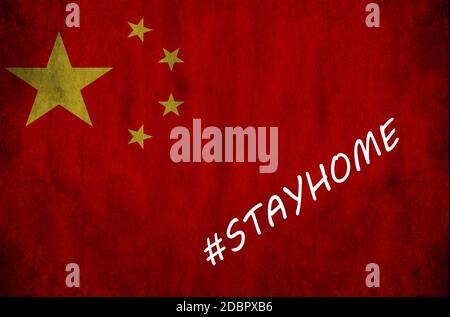Flag with the stayhome saying Stock Photo - Alamy
