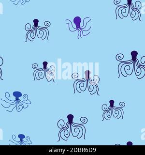 abstract underwater seamless background with octopuses Stock Photo - Alamy