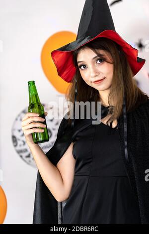 Portrait of asian woman in halloween cloth Stock Photo - Alamy