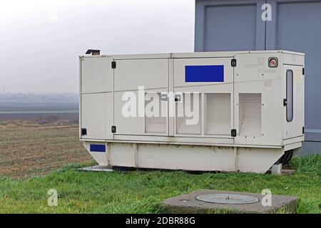 Emergency electric power generator box Stock Photo - Alamy