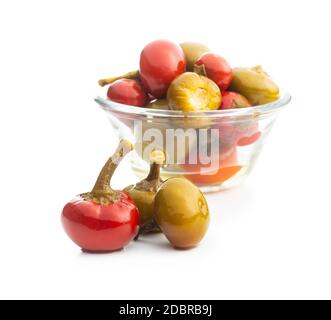 Fresh red paprika on red backround - Top view Stock Photo - Alamy