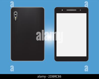 Realistic vector smart phones on white background, realistic vector ...