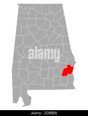 Map of Barbour in Alabama Stock Photo - Alamy