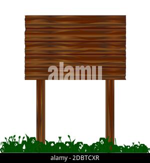 wooden sign on field grass mountain Stock Photo - Alamy