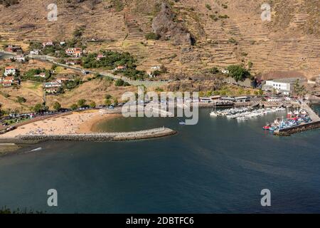 Machico bay on the east coast of Madeira Island, Portugal Stock Photo ...