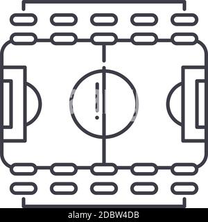 Basketball field linear icon. Thin line illustration. Contour symbol ...