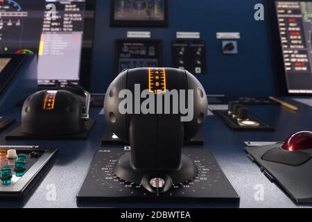 Ship control panel. a Navigational devices and echolocation and radar ...