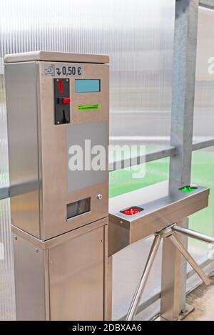 Coin Operated Turnstile Machine Public Toilet WC Entrance Stock Photo ...