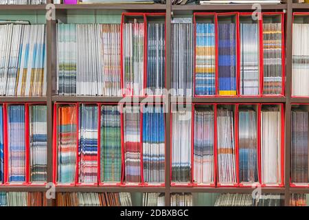 Magazines Collection at Book Shelf Library Storage Stock Photo - Alamy