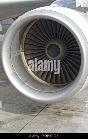 Close up shot of a jet engine Stock Photo - Alamy
