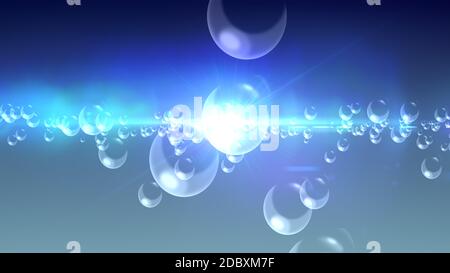 bubbles in space light ray abstract, illustration render Stock Photo ...