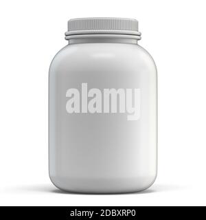 White plastic jag 3D render illustration isolated on white background ...