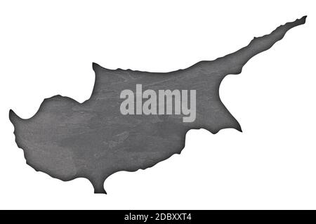 Map of Cyprus on dark slate Stock Photo - Alamy