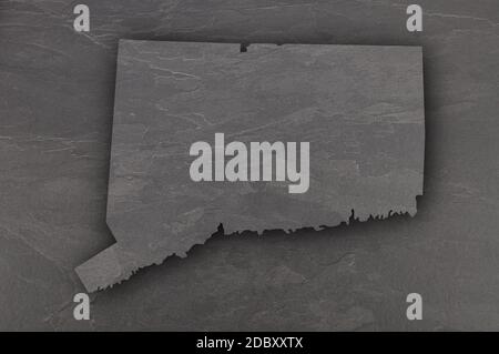 Map of Connecticut on dark slate Stock Photo - Alamy