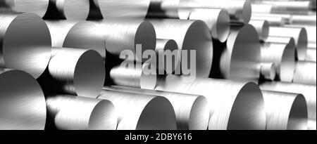 Stack of Stainless steel rods close-up Stock Photo - Alamy