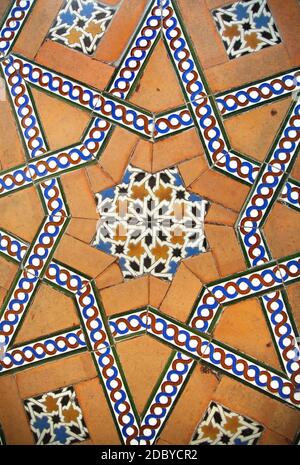 Islamic geometric pattern in architecture of Morocco Stock Photo - Alamy