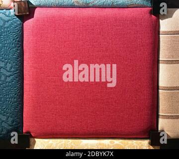 Red textile material square chair seat Stock Photo - Alamy