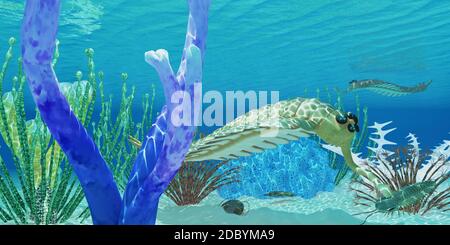 Opabinia regalis, prehistoric aquatic animal from the Cambrian Period ...