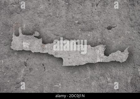 Map of Crete on weathered concrete Stock Photo - Alamy