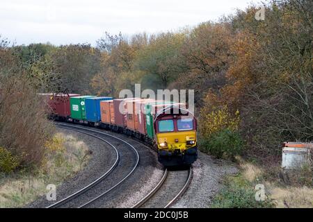 Class 66 locomotive in EWS livery at Eastleigh Depot Stock Photo - Alamy