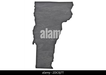 Map of Vermont on dark slate Stock Photo - Alamy