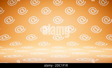 Empty Blank Orange Email Symbol Pattern Studio Background Stock Photo ...