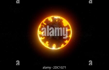 Earth with Coronavirus shape. Eclipse concept. 3d rendering. 3d ...